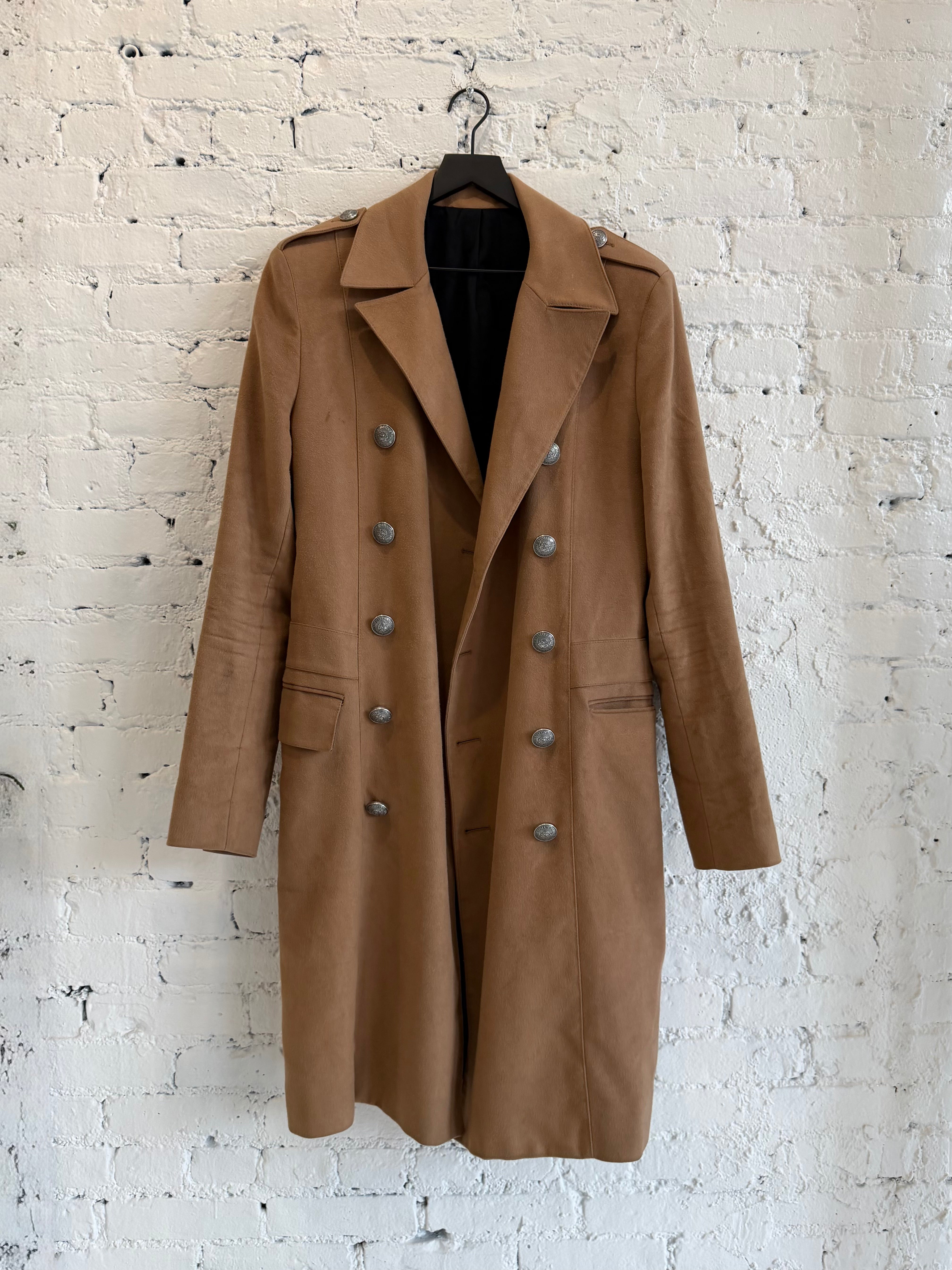 BALMAIN DOUBLE BREASTED ‘CAMEL’ COAT – Lost Files NYC