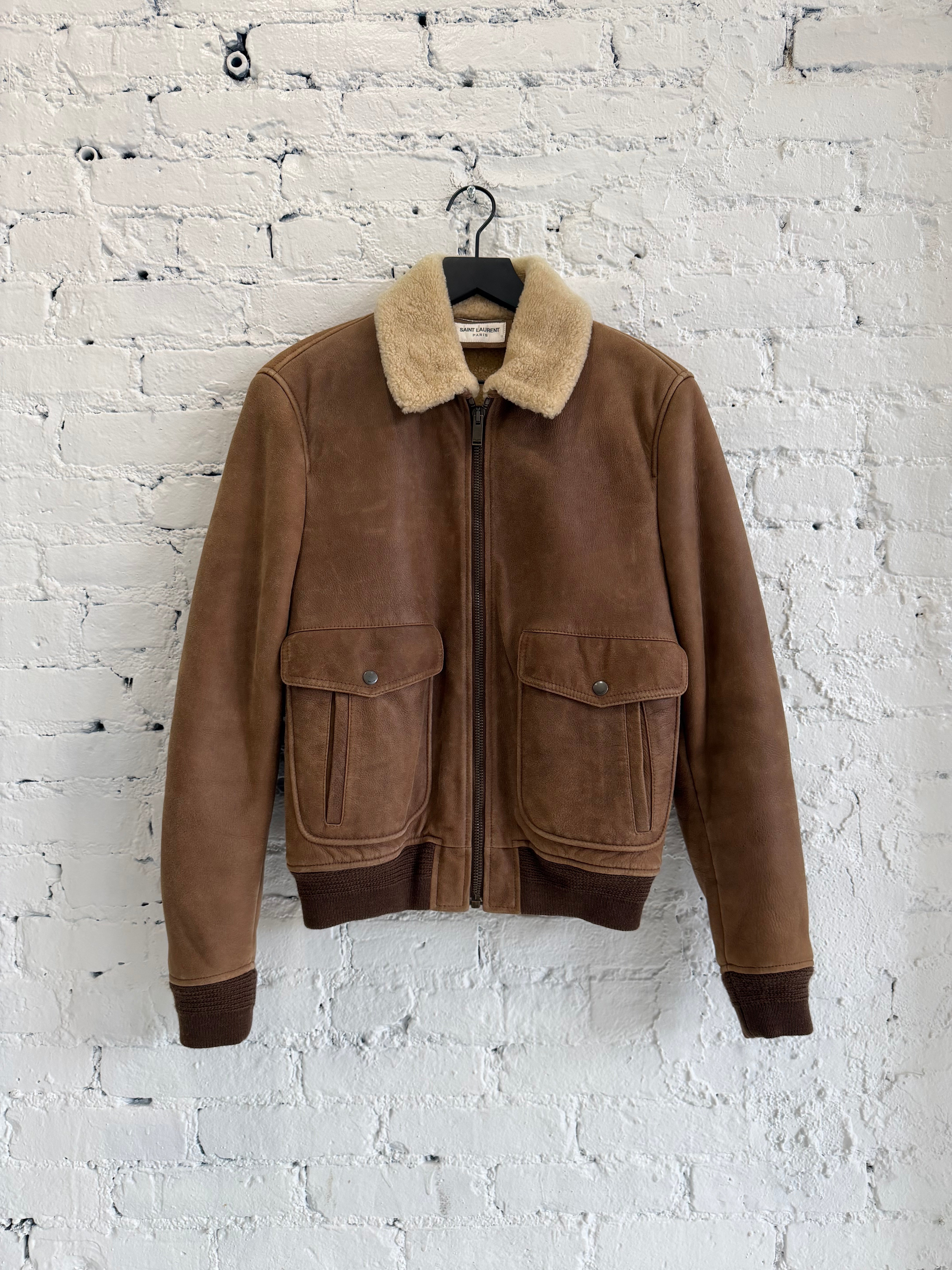 A/W 2020 YSL SHEARLING LINED SUEDE BOMBER JACKET – Lost Files NYC